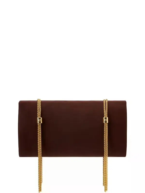 Elisabetta Franchi Logo Chain Shoulder Bag - Brown