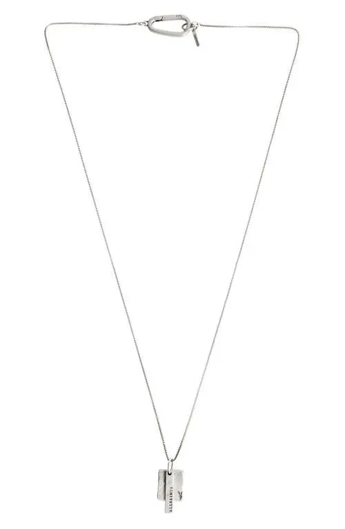ALLSAINTS Leor Dog Tag Pendant Necklace - Warm Silver