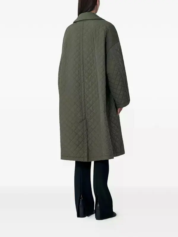 MAISON MARGIELA Notched-lapels Quilted Coat - Green