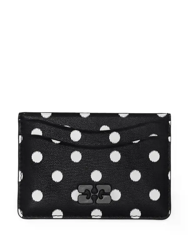 GANNI Polka-dot Card Holder - Black