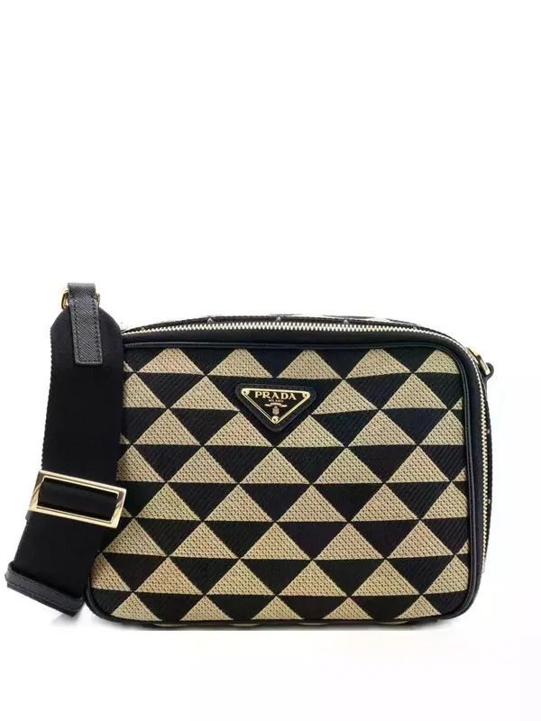 Prada Symbole Zip Around Shoulder Bag Jacquard Crossbody Bag - Multicolour