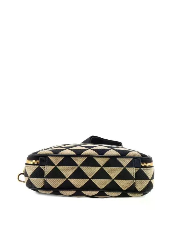 Prada Symbole Zip Around Shoulder Bag Jacquard Crossbody Bag - Multicolour