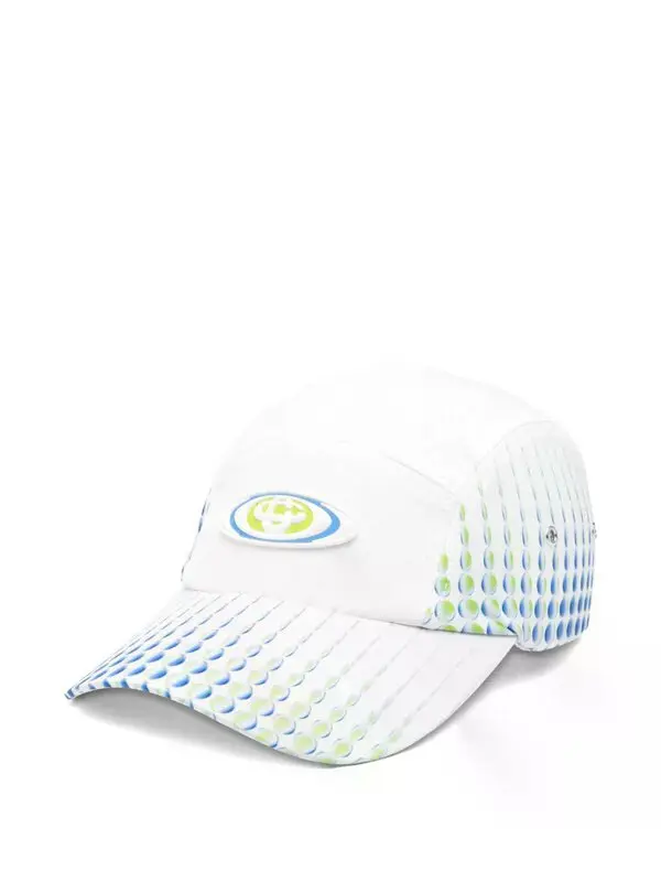 Casablanca Logo-appliqué Patterned Baseball Cap - White