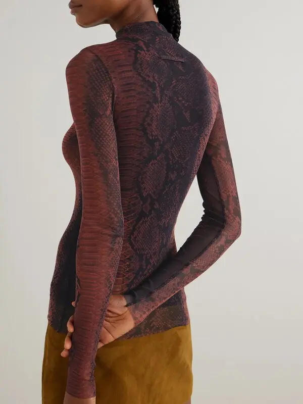 JEAN PAUL GAULTIER Snake- Mesh Top - Brown