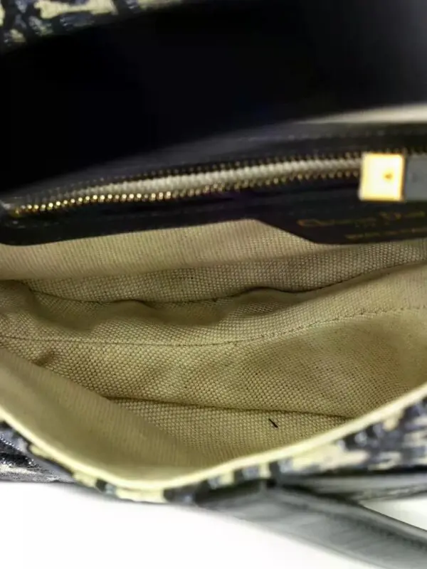Dior Saddle Oblique Canvas Medium Shoulder Bag With Strap - Blue