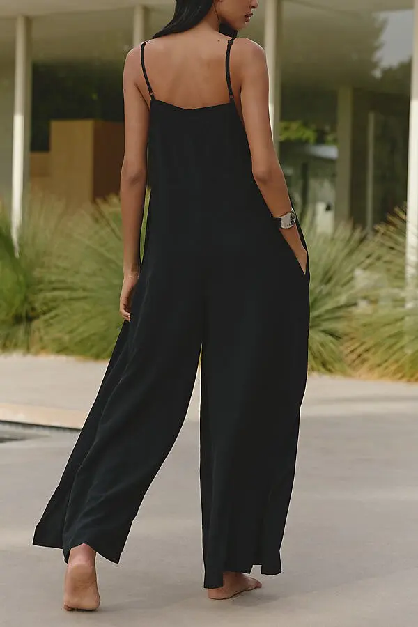 Sanctuary Pleated Wide-leg Beach Jumpsuit