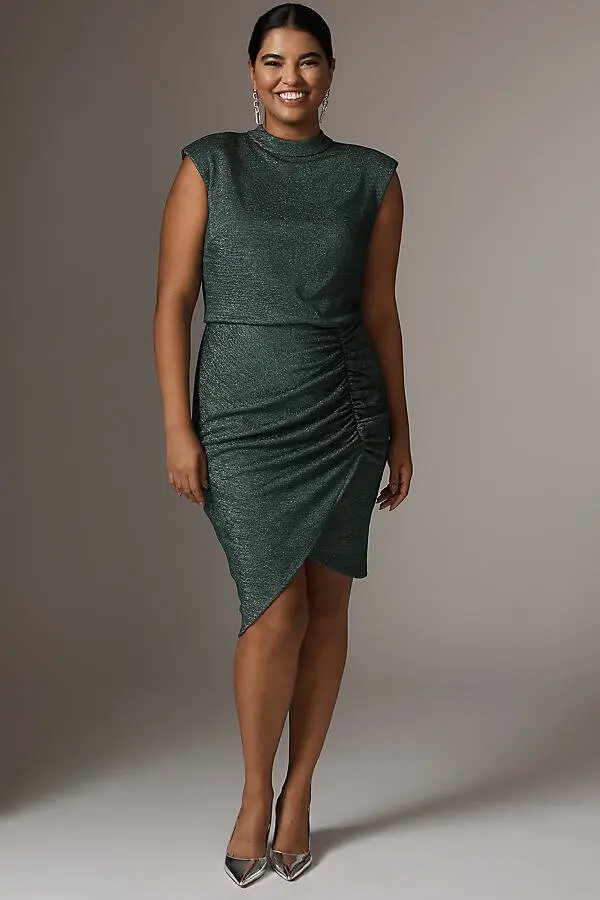 Adrianna Papell Sleeveless Knit Ruched Mini Dress
