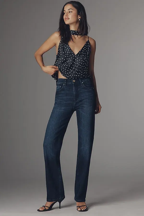 DL1961 Patti High-rise Straight Leg Jeans - Blue Cave