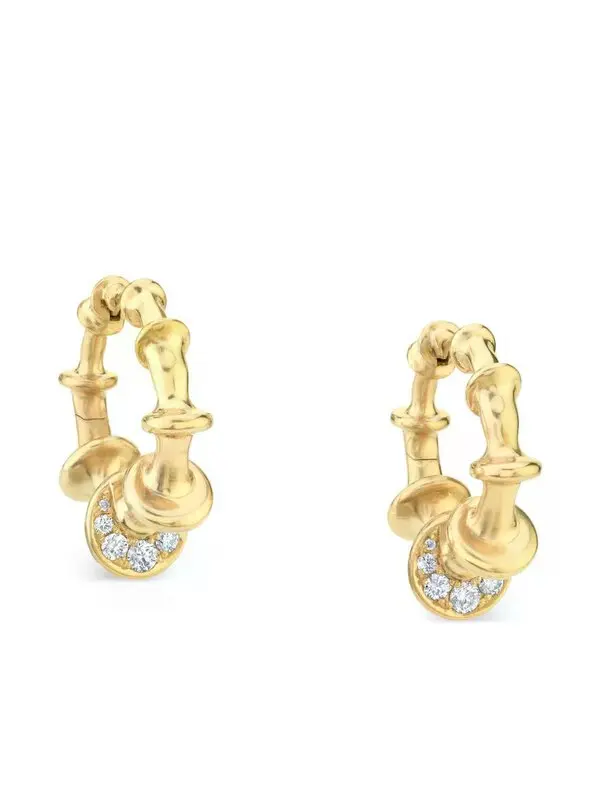 Vram Diamond Mini Hoop Earrings - Gold