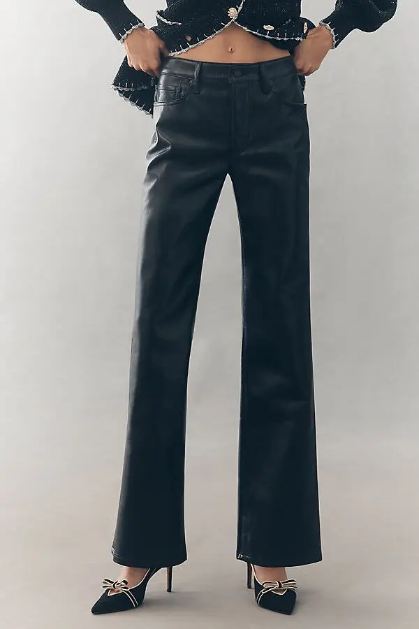 Citizens Of Humanity Genova Leather Bootcut Pants - Black
