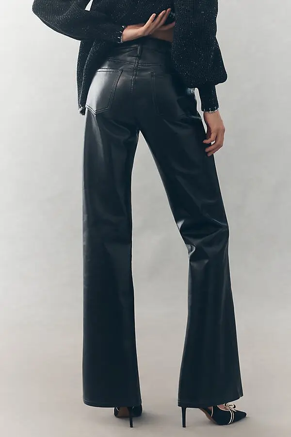 Citizens Of Humanity Genova Leather Bootcut Pants - Black