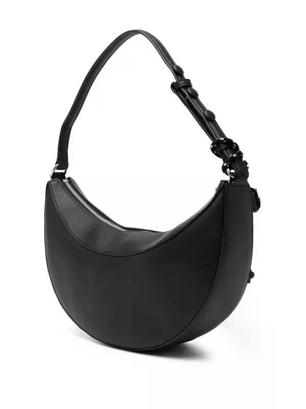Karl Lagerfeld Ikon Smooth Halfmoon Shoulder Bag - Black