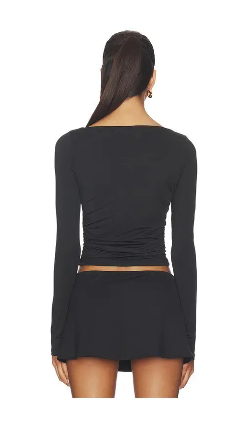 SNDYS. Ashley Boat Neck Top With Metallic Detail