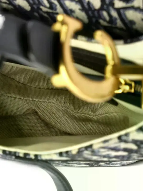 Dior Saddle Handbag With Oblique Canvas And Shoulder Strap