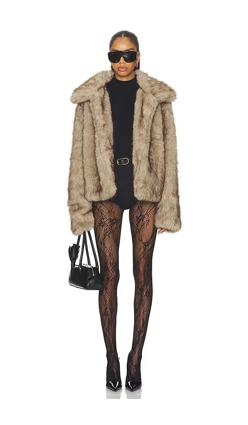SNDYS. Leila Faux Fur Jacket - Cream