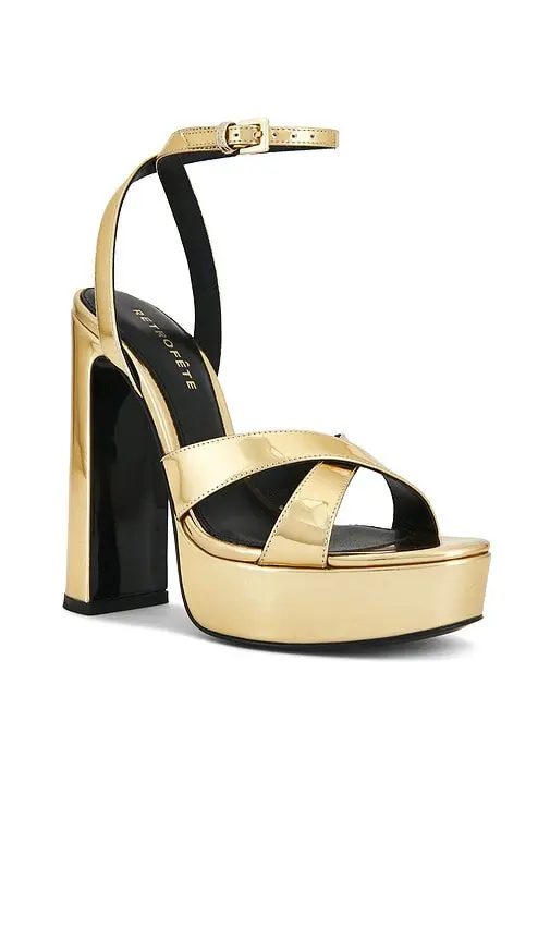 Retrofete Melodia Platform Sandal In Metallic