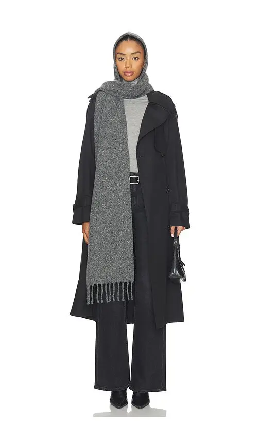 Rag & Bone Amy Hooded Scarf - Charcoal