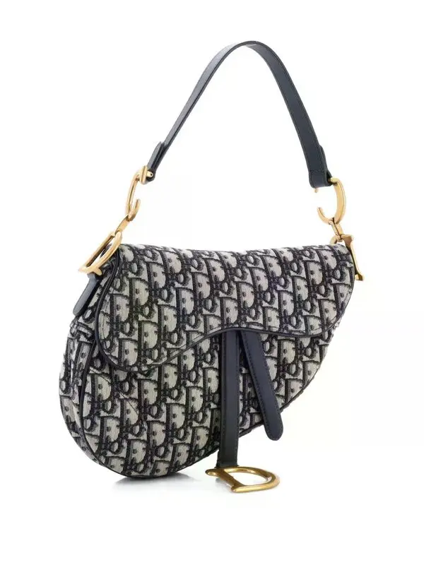 Dior Saddle Bag Oblique Canvas Medium - Blue