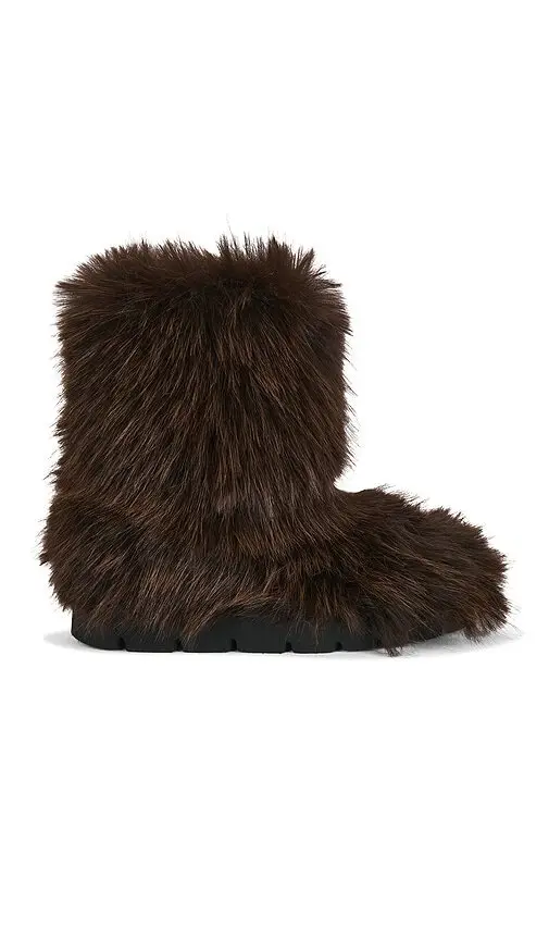 MSGM Fluffy Flat Boot - Brown
