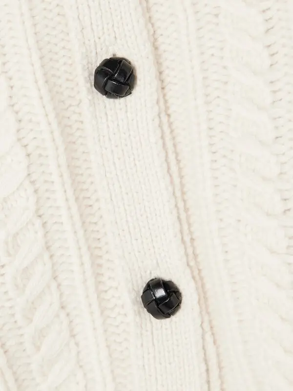 FRAME Cable-knit Cashmere Cardigan - Neutrals