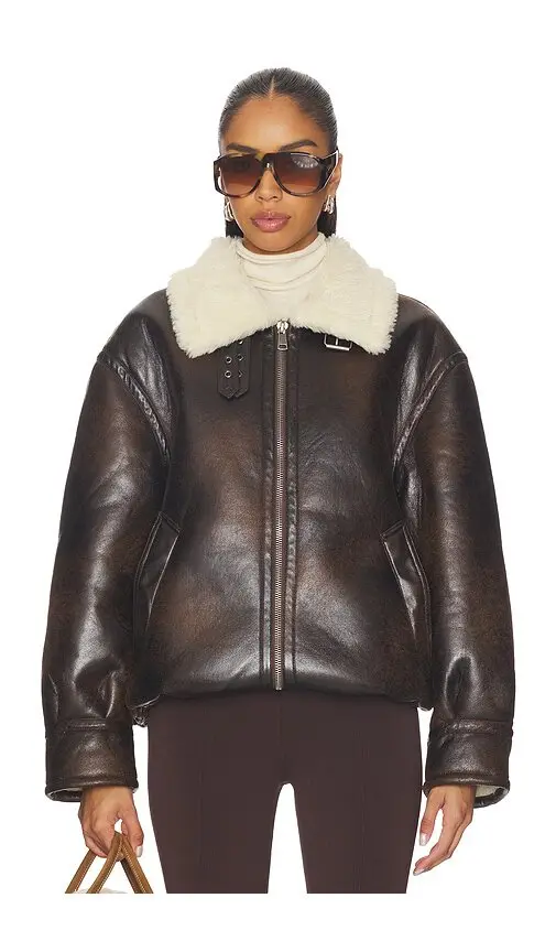 Superdown Georgiana Faux Leather Jacket