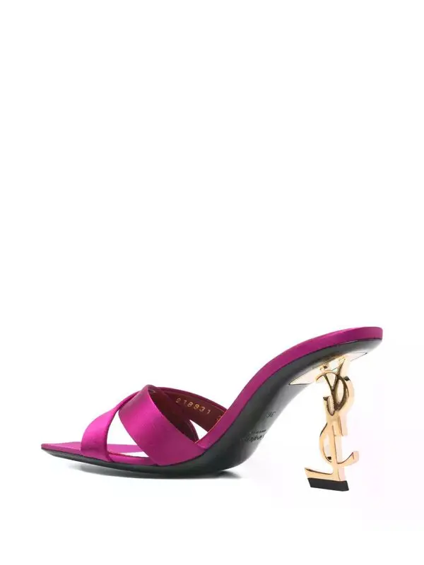 Saint Laurent Criss-cross Logo Heel Sandals