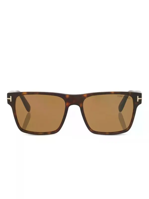 TOM FORD Calder Metal-detail Square-frame Sunglasses - Green