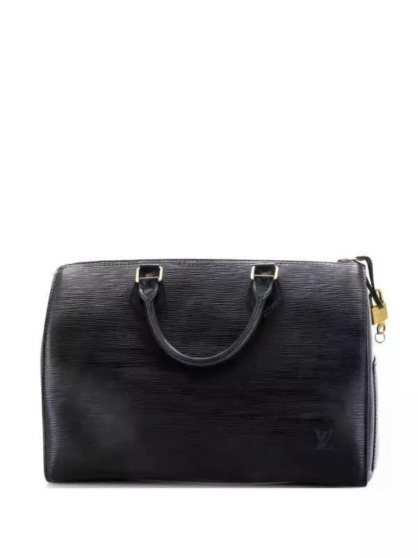 LOUIS VUITTON Speedy Handbag Epi Leather 30 - Black