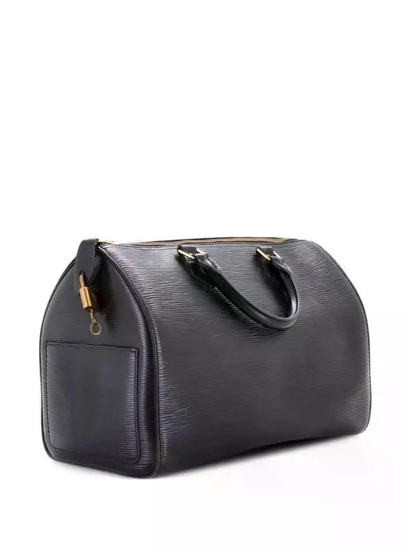 LOUIS VUITTON Speedy Handbag Epi Leather 30 - Black