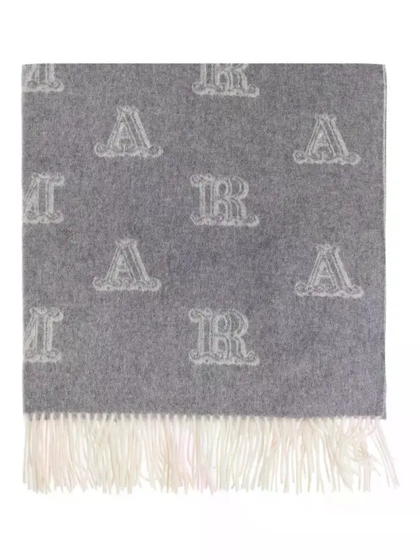 Max Mara Monogram Logo-pattern Scarf - Grey