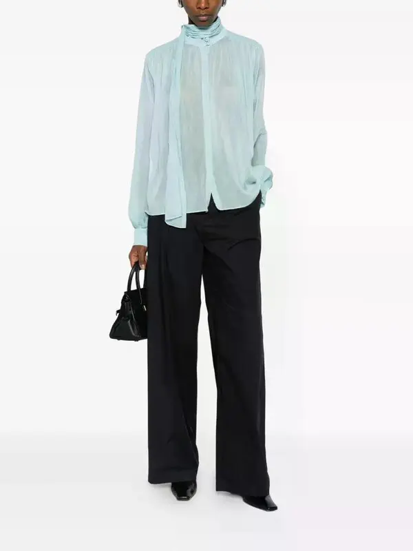 FORTE_FORTE Tie-neck Long-sleeve Blouse