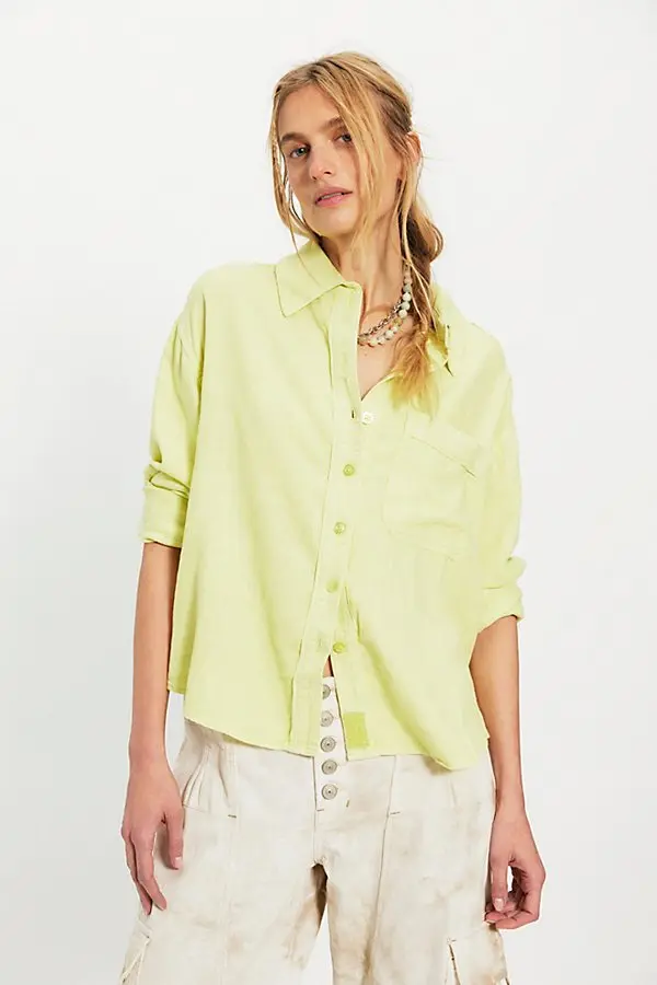 Free People We The Free Laurel Linen Button-down Top - Early Bloomer
