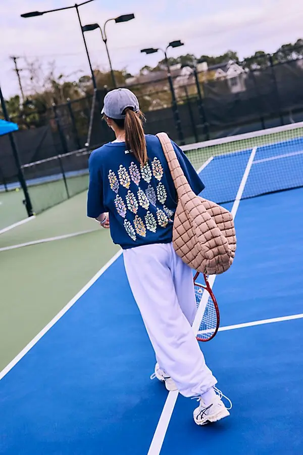 Free People Tackle Logo Tee - Urban Buti Navy