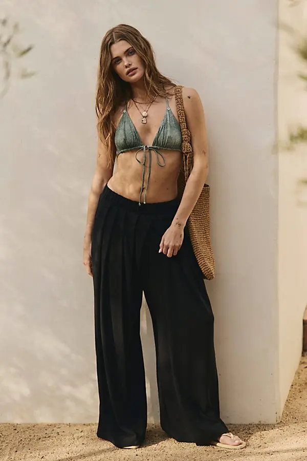 Free People Sloane Wide-leg Pants - Black