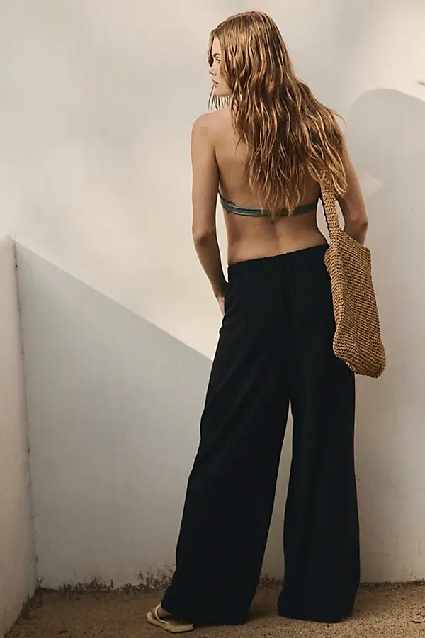 Free People Sloane Wide-leg Pants - Black