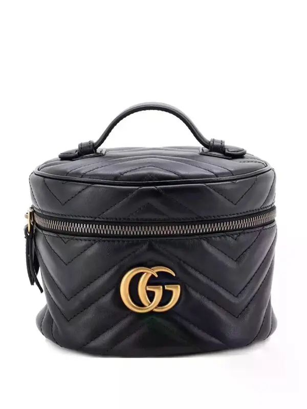 Gucci Gg Marmont Vanity Matelasse Leather Mini Backpack - Black