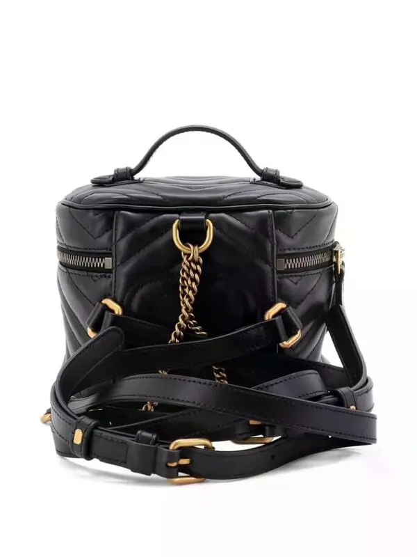 Gucci Gg Marmont Vanity Matelasse Leather Mini Backpack - Black