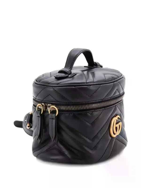 Gucci Gg Marmont Vanity Matelasse Leather Mini Backpack - Black