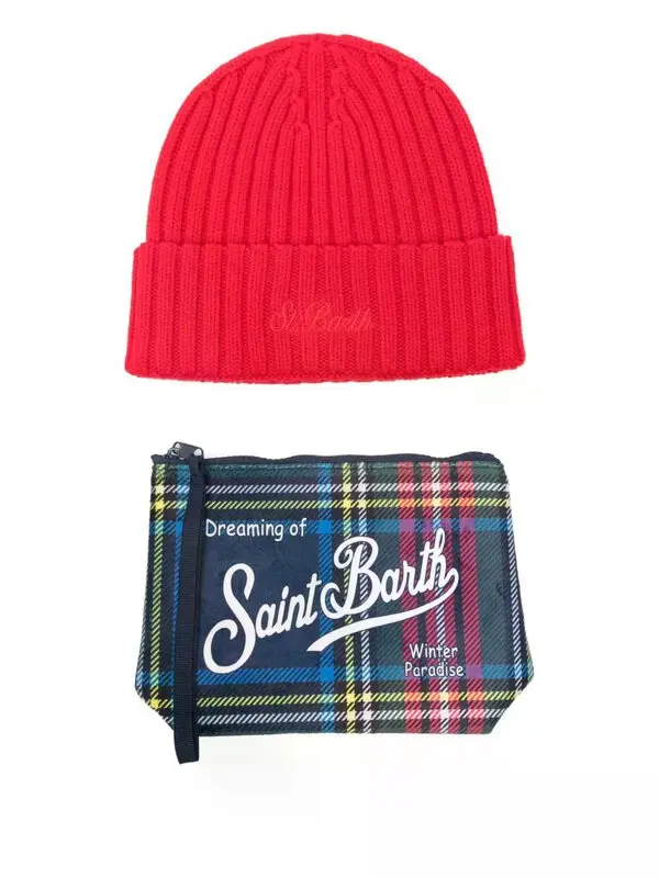 MC2 SAINT BARTH Wengen Beanie Hat Set - Red