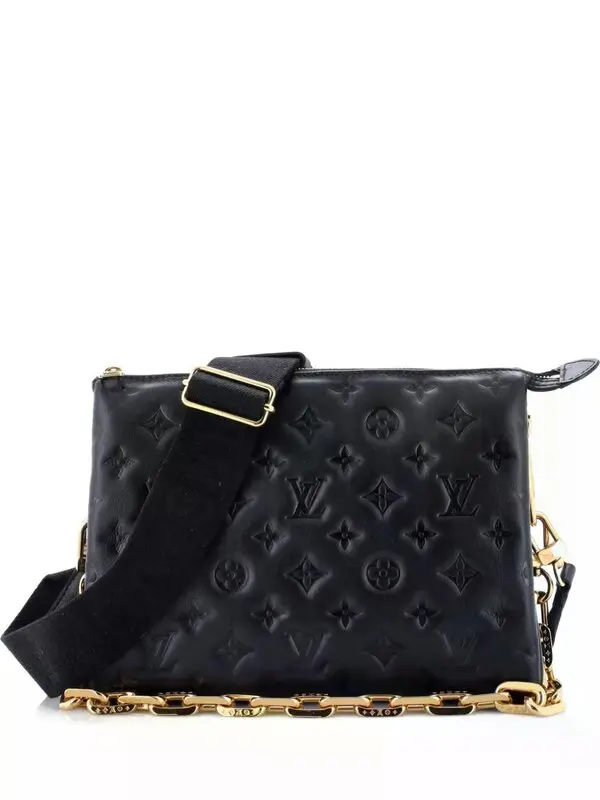 LOUIS VUITTON Coussin Pm Crossbody Bag Monogram Embossed Lambskin - Black