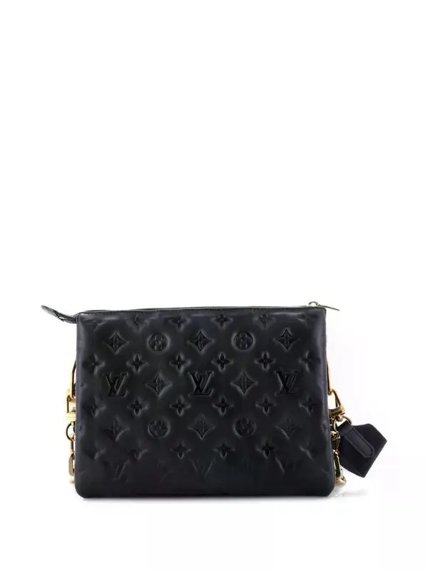 LOUIS VUITTON Coussin Pm Crossbody Bag Monogram Embossed Lambskin - Black