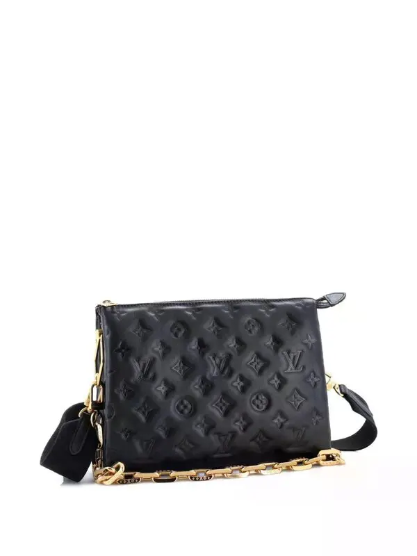 LOUIS VUITTON Coussin Pm Crossbody Bag Monogram Embossed Lambskin - Black