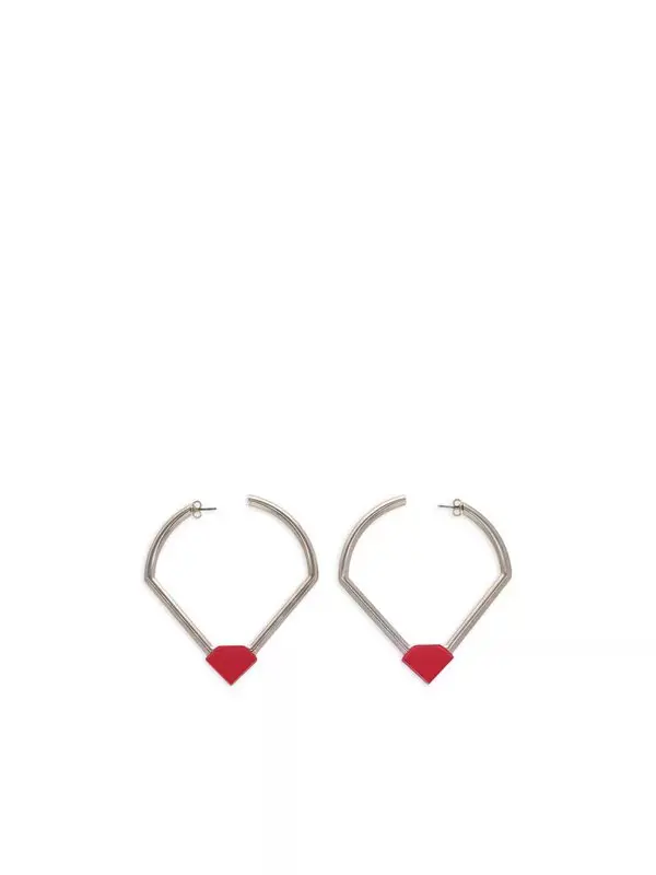 Etro Geometric Hoop Earrings - Silver
