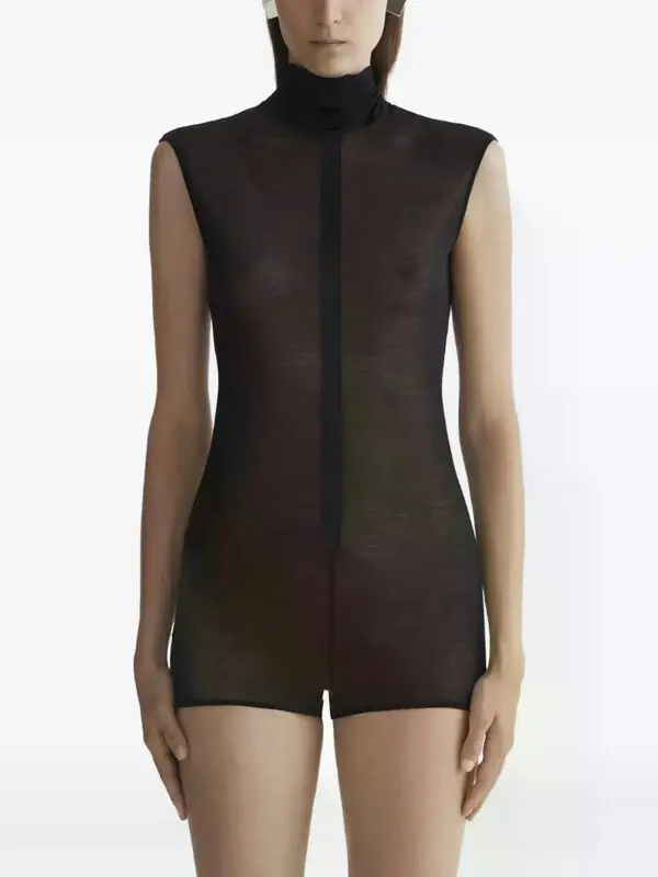 MUGLER Turtleneck Bodysuit - Black