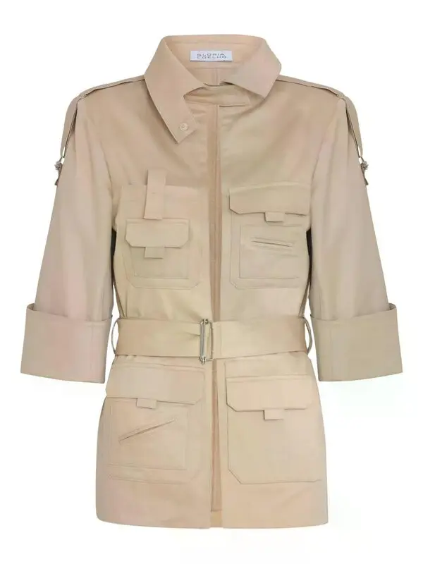 GLORIA COELHO Patch-pocket Belted Jacket