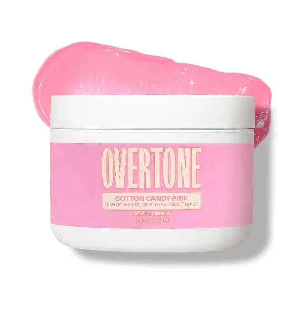 OVERTONE Color Depositing Hair Mask – Semi-permanent Hair Dye + Deep Conditioner - Cotton Candy Pink