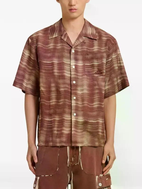 Marni Wave-print Pocket Shirt