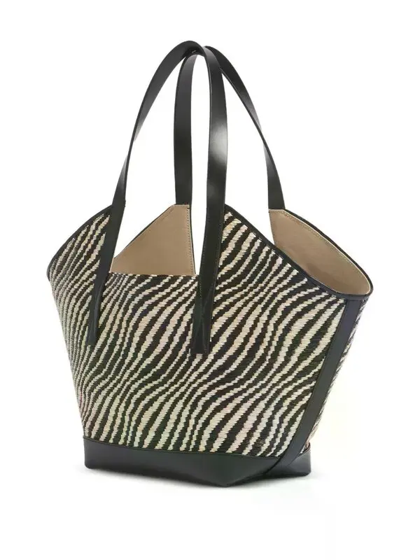 Marni Small Raffia-effect Tote Bag - Black