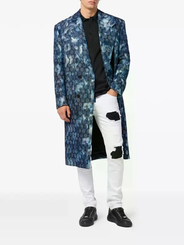 Philipp Plein Jacquard Double-breasted Coat