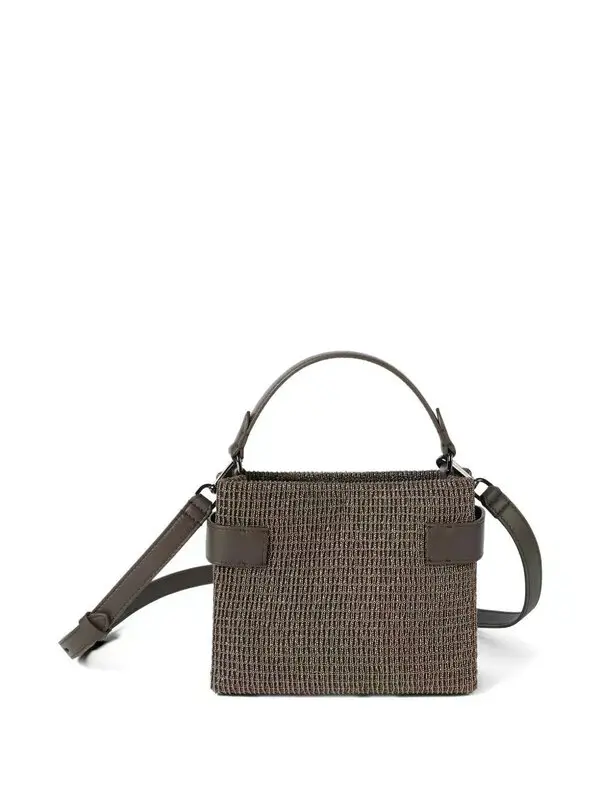 Brunello Cucinelli Small Essence Net-embroidered Tote - Brown